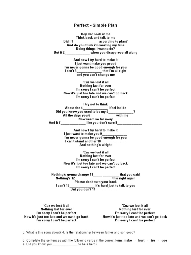 Perfect Simple Plan | PDF | Grammar | Syntax