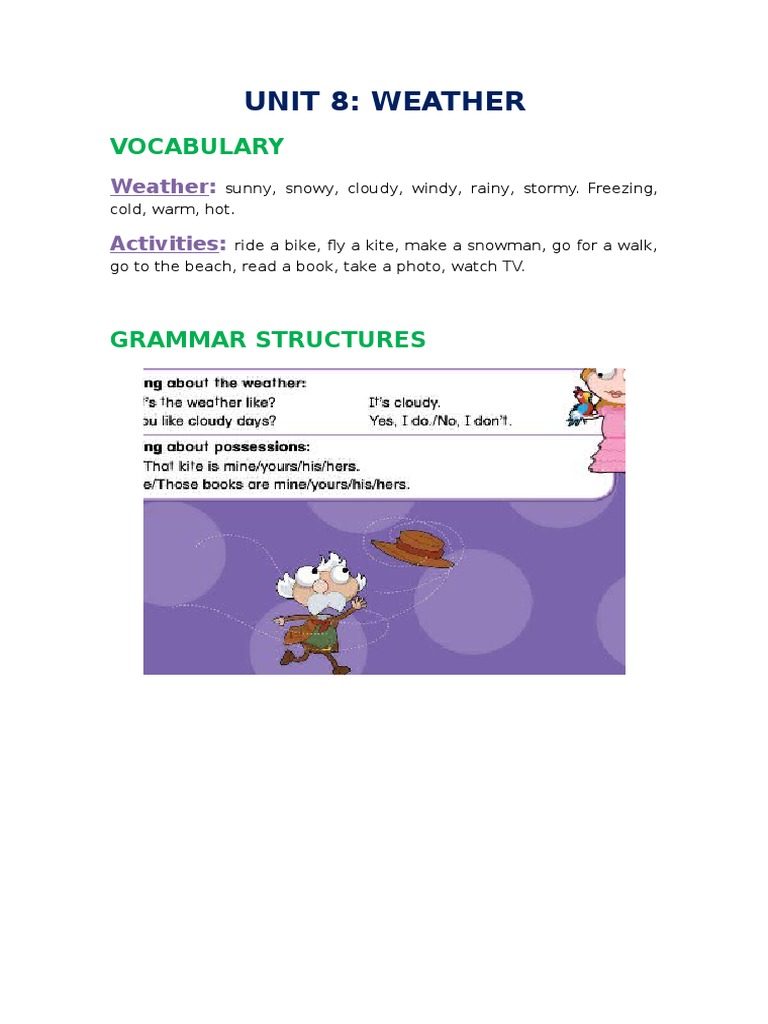 Unit 8: Weather: Vocabulary | PDF | Physical Geography | Climate