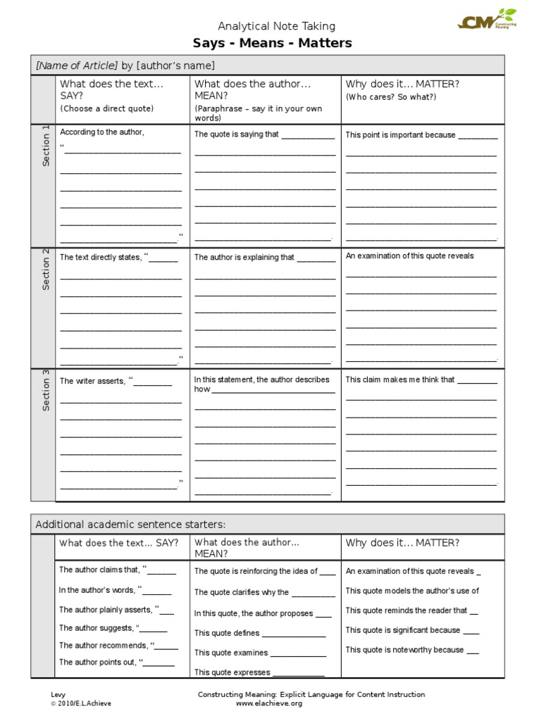 Says-Means-Matters - Generic | PDF