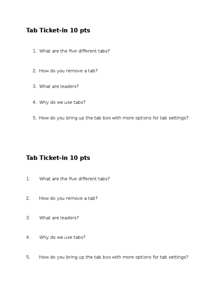 Understanding Tab Tickets | PDF