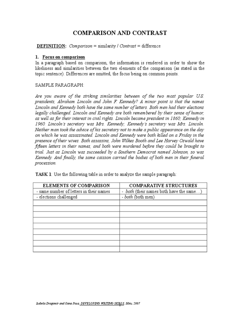 Comparison and Contrast | PDF | Extraversion And Introversion | Psychology