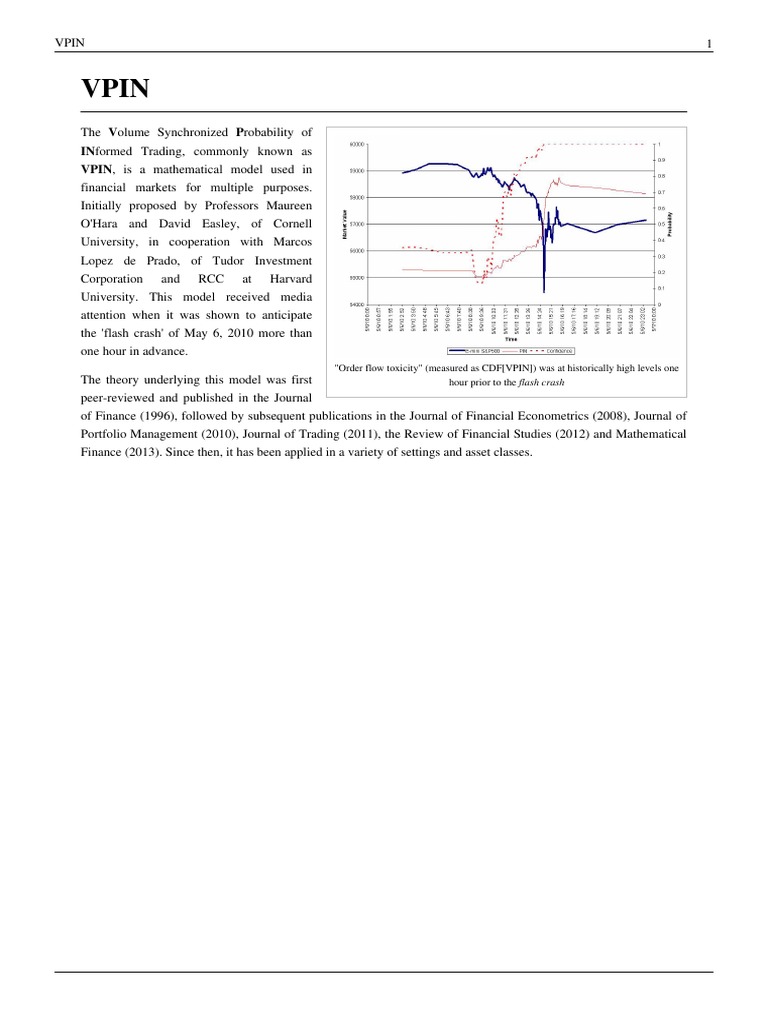 VPIN | PDF | High Frequency Trading | Market Liquidity