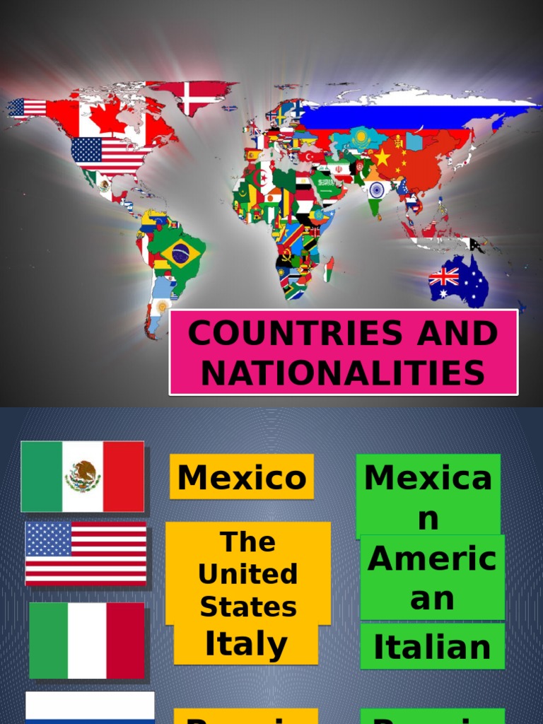 Countries and Nationalities (Verb To Be) | PDF