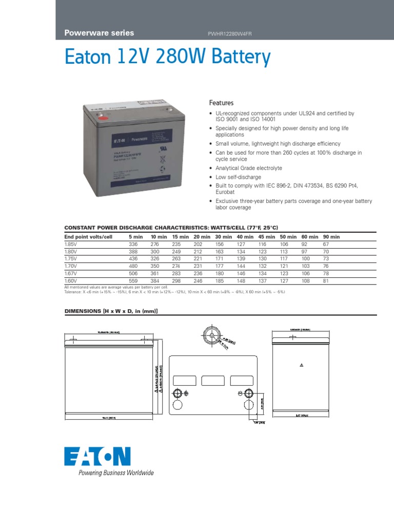 Ficha Tecnica de Bateria | PDF