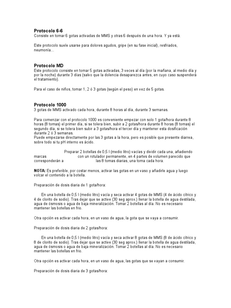 Protocolos Mms | PDF | Botella | Diarrea