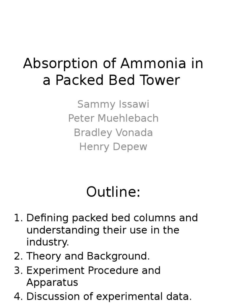 Ammonia Absorption in Packed Bed Towers | PDF | Home & Garden ...