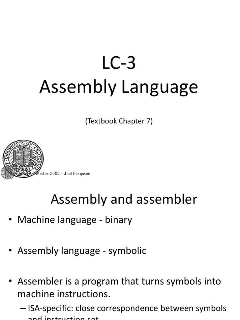 06 LC3 Assembly | PDF | Assembly Language | Data Type