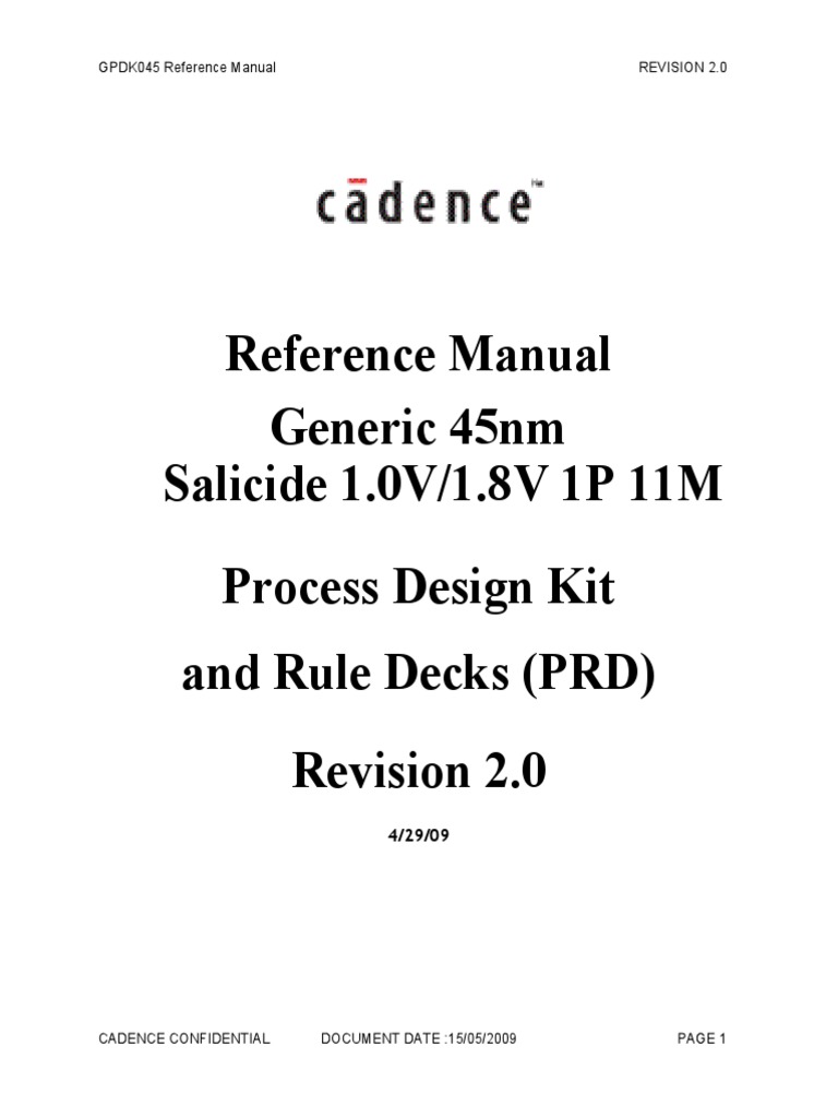 gpdk045 PDK Referencemanual PDF | PDF | Mosfet | Bipolar Junction Transistor