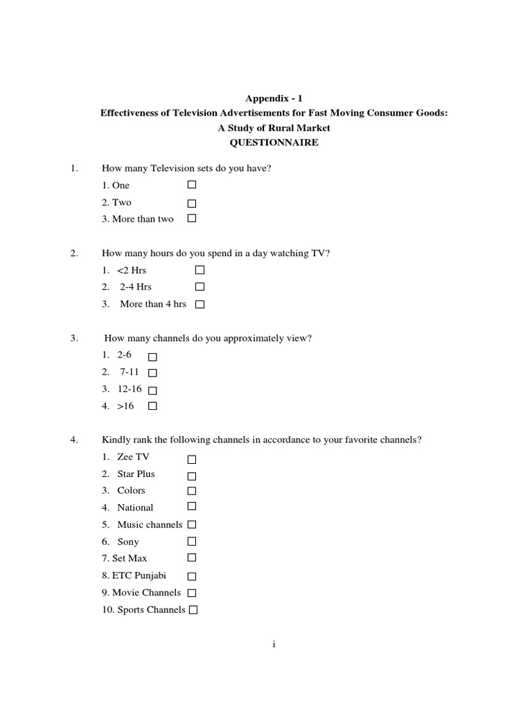 14_questionnaire.pdf | Advertising | Television Advertisement