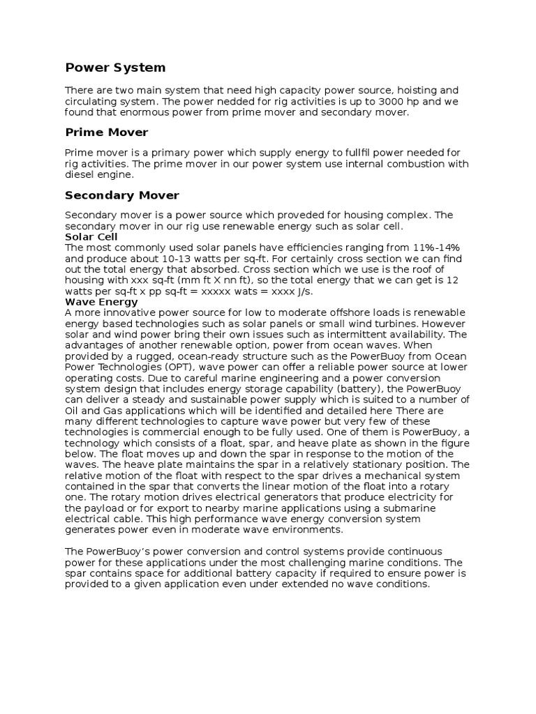 Power System | PDF | Engines | Renewable Energy