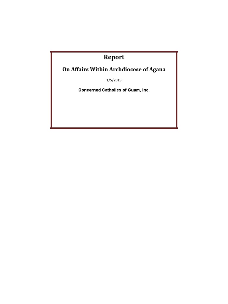 Agana Archdiocese Division Report | PDF | Parish | Clergy