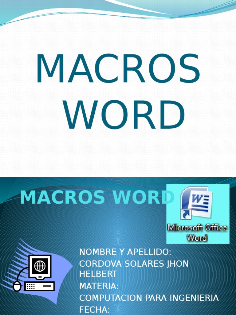 Macros Word | PDF | Macro (informática) | Básico