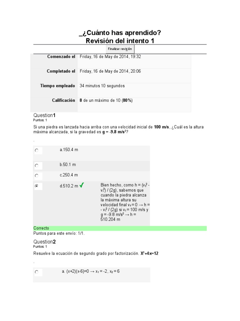 Evaluacion Unidad 4 Algebra y Principios de Fisica | Descargar gratis PDF | Sistema de ...
