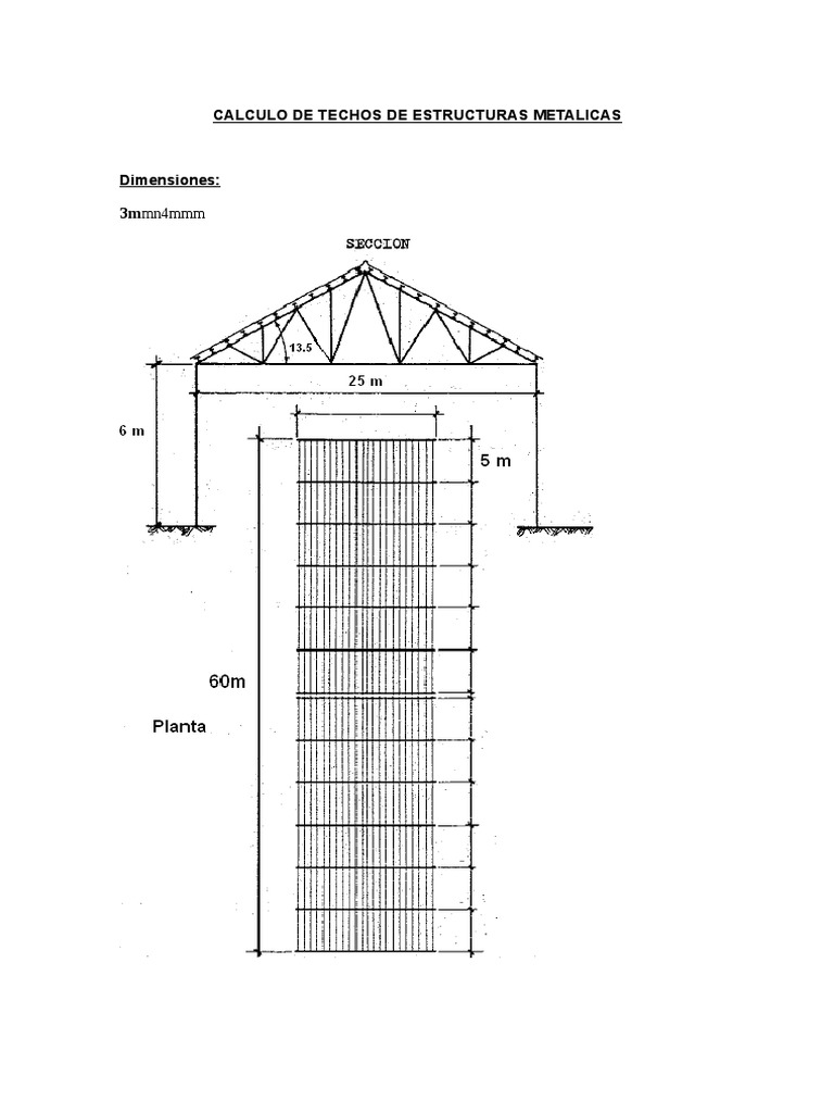Cálculo de Techos en Estructuras Metálicas | PDF | Ingeniería ...