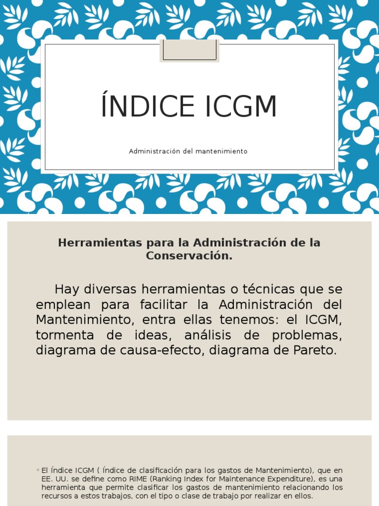 Indice Icgm | PDF | Calidad (comercial) | Ascensor
