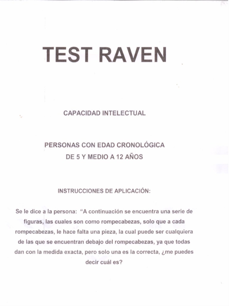 Test - Raven para Niños - Colores | Descargar gratis PDF | Enseñando y ...