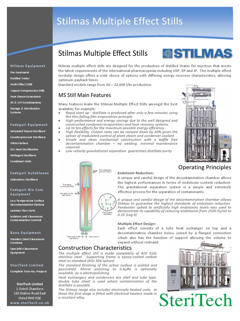 3.1.4 Stilmas Multi-Effect Stills | PDF | Distillation | Heat Exchanger