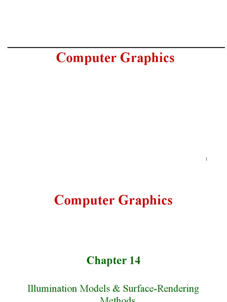 Illumination Models & Surface-Rendering Methods | PDF | Rendering (Computer Graphics) | Light