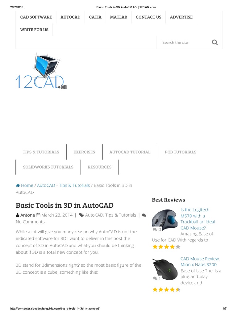 Basic Tools in 3D in AutoCAD - 12CAD | PDF | Extrusion | Auto Cad