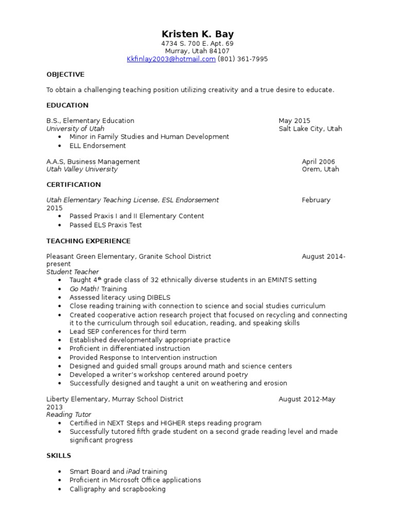 Teaching Resume | PDF | Language Arts & Discipline