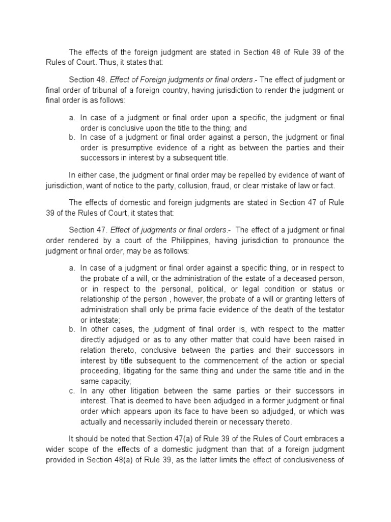 Foreign Judgment Paper | Judgment (Law) | Jurisdiction