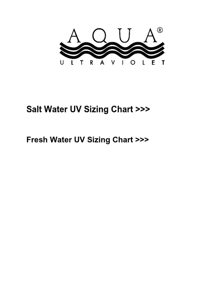 UV Charts Salt and Fresh Water | PDF | Hydrology | Aquatic Ecology