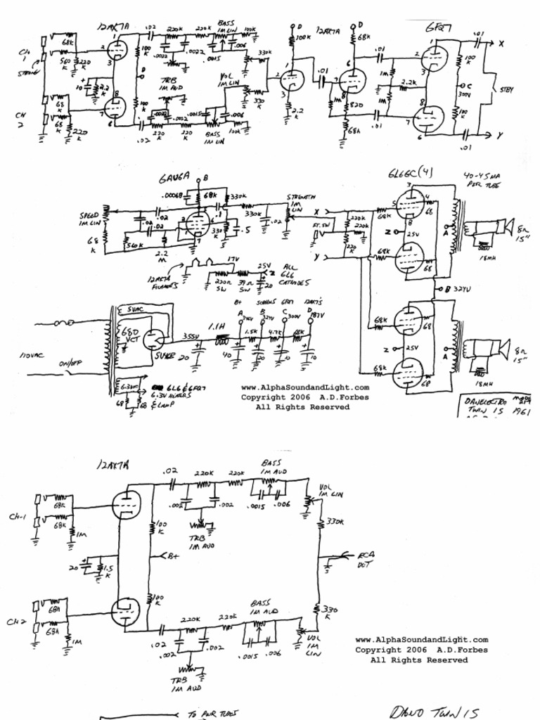 Danelectro Twin 15 Amplifier Schematic | PDF