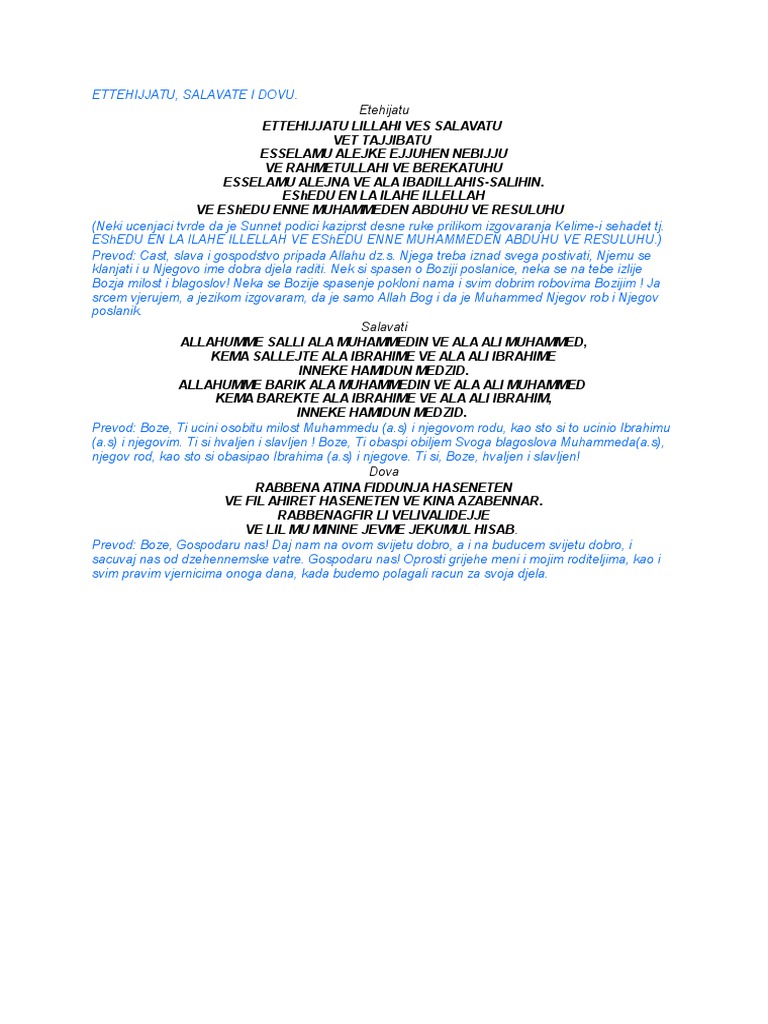 Etehijatu Salavati I Dova Za Abdurahmana Ahbaba | PDF