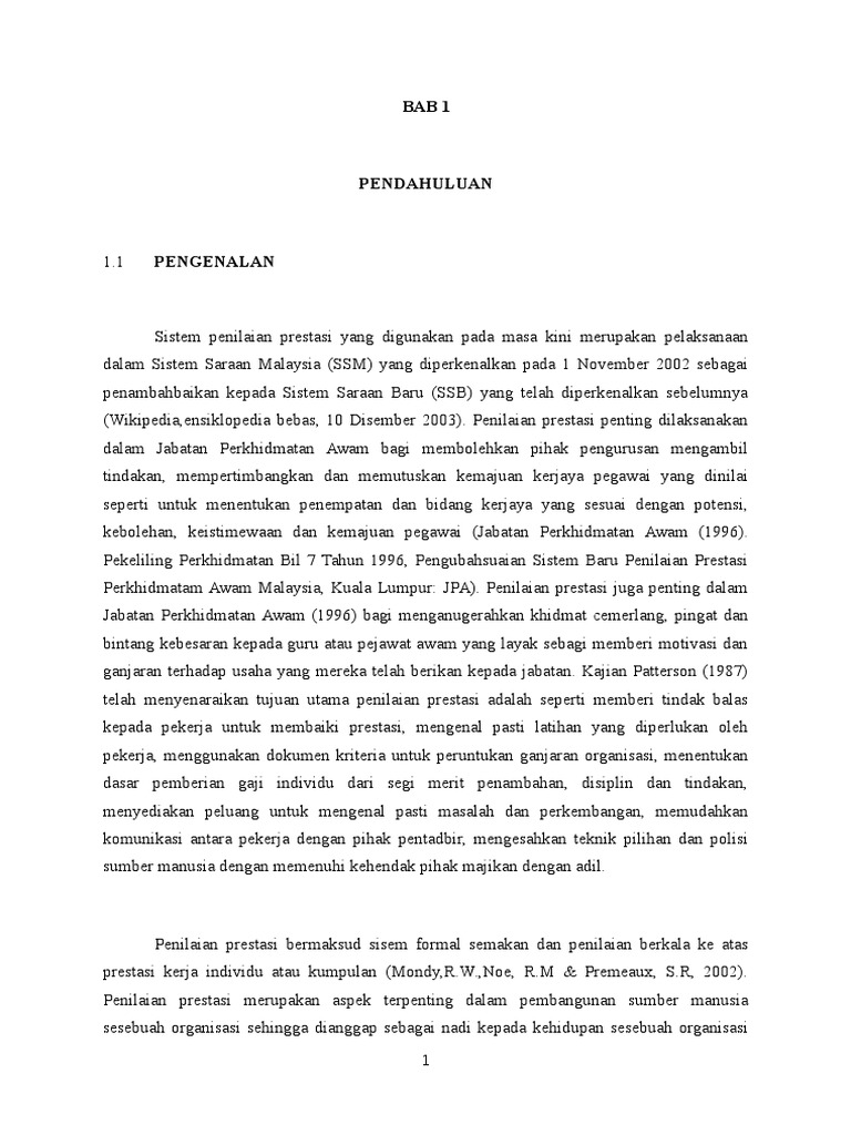 Contoh Thesis Bab 1 | PDF