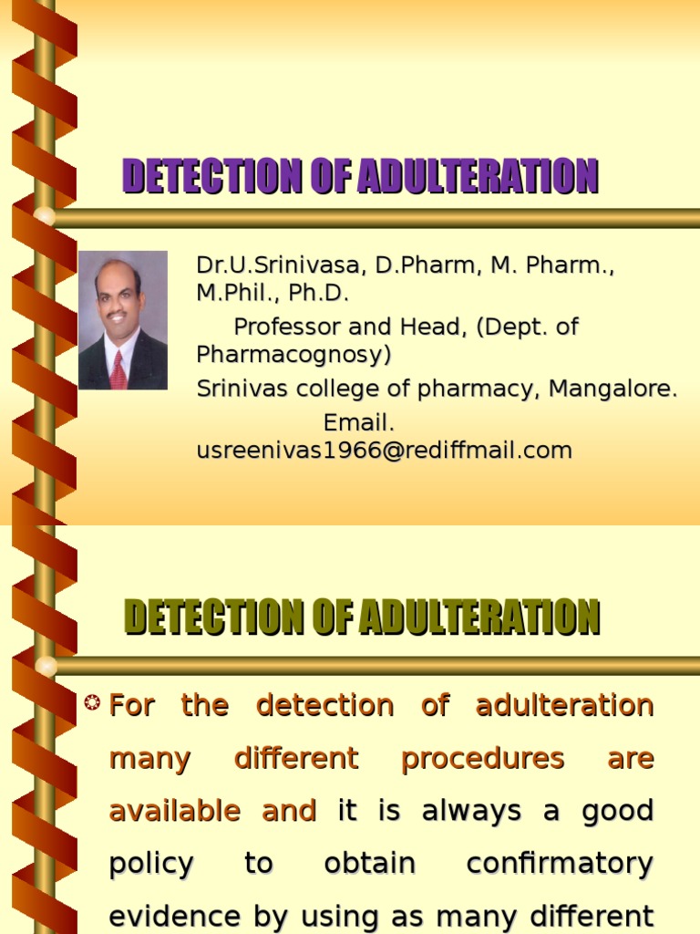 Detection of adulteration.ppt | Solubility | Petroleum