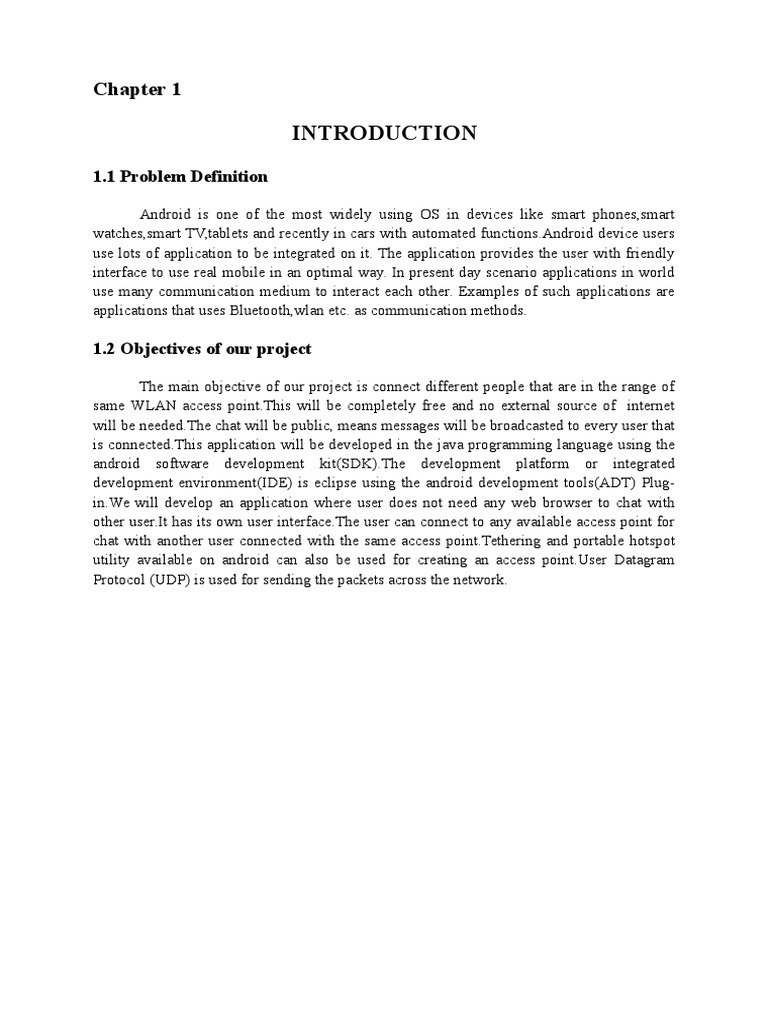 Synopsis On Wifi Android Project | PDF | Eclipse (Software) | Java (Programming Language)