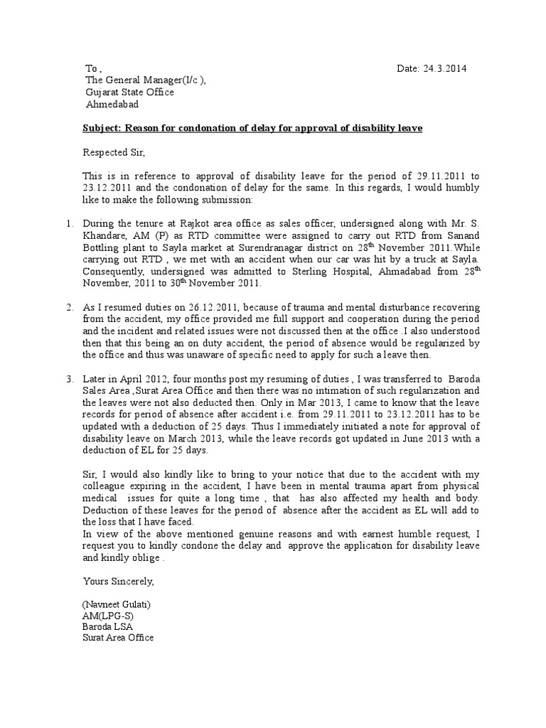Request for Disability Leave Approval | PDF