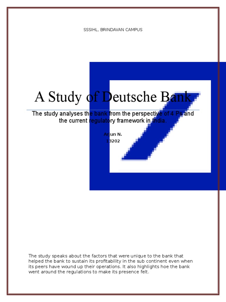 Marketing Analysis of Duetsche Bank | PDF | Deutsche Bank | Wealth ...