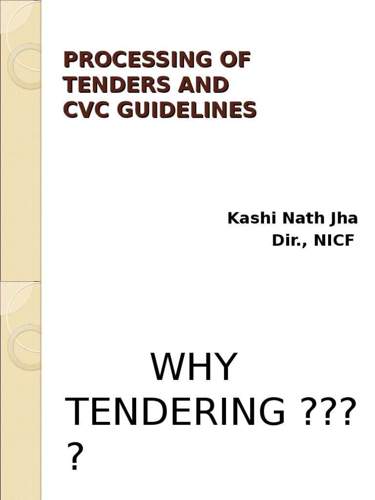 CVC Guidelines for Tender Processes | PDF | Procurement | Request For Proposal