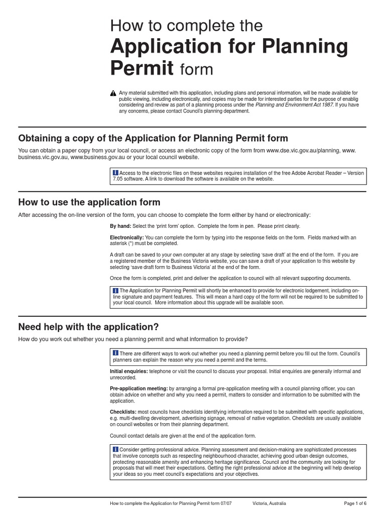 How To Complete Your Planning Permit Application Form | PDF | Covenant ...