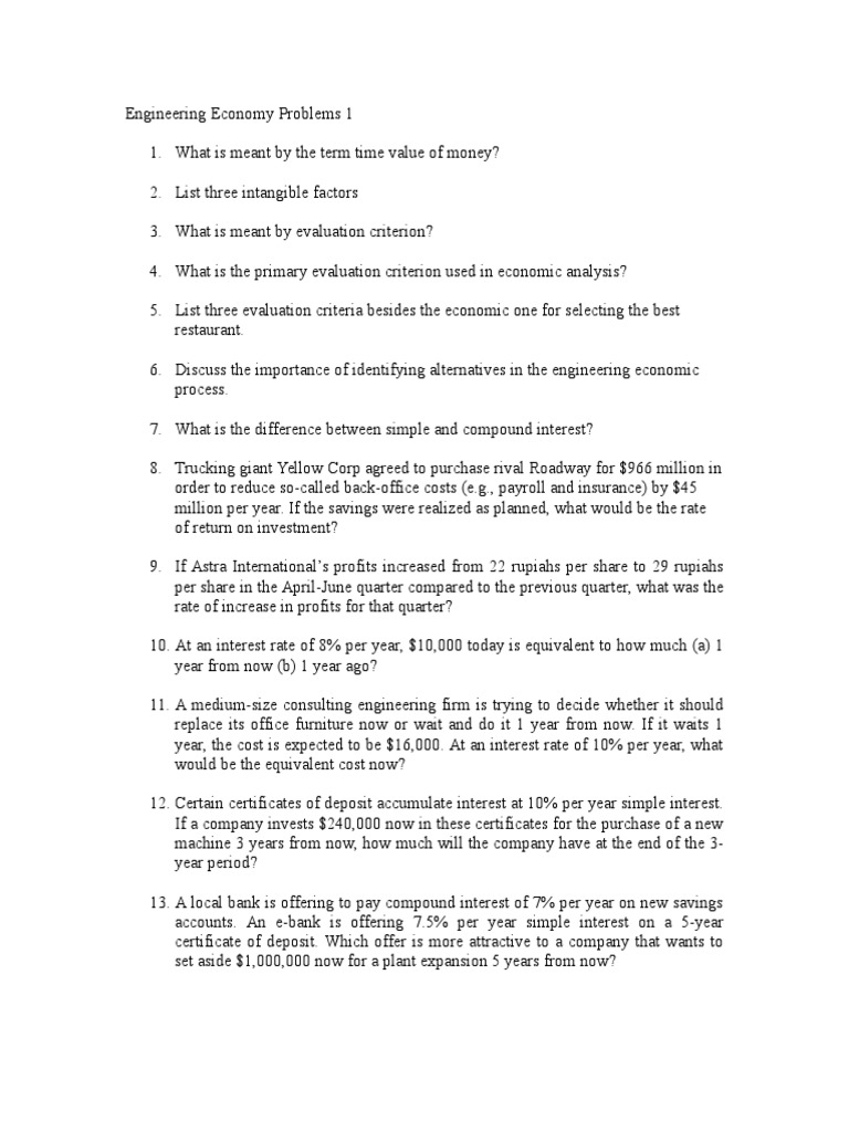 Engineering Economy Problem1 | PDF | Interest | Bonds (Finance)