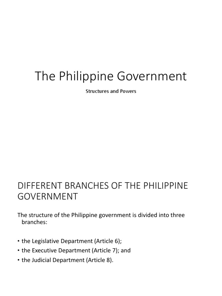 Philippine Government Structure and Powers | PDF | Impeachment ...
