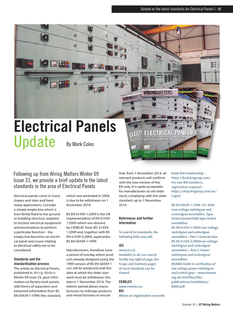 Latest Electrical Panel Standards Update | PDF | Home & Garden