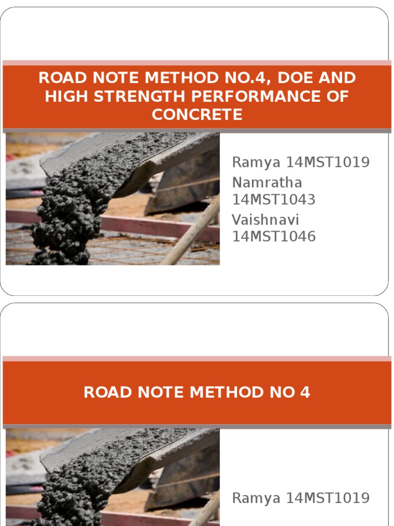 Concrete Mix Design Using Road Note No.4 | PDF | Concrete | Building ...