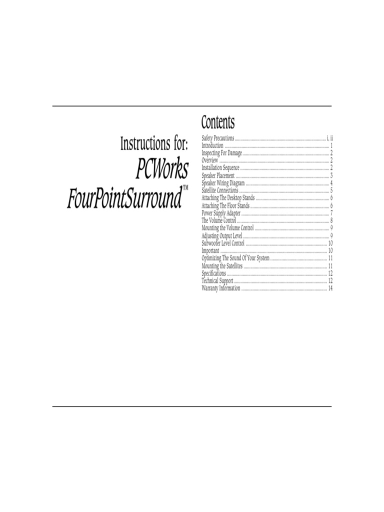 PC Works Four Point Surround | PDF | Electrical Connector | Ac Power ...