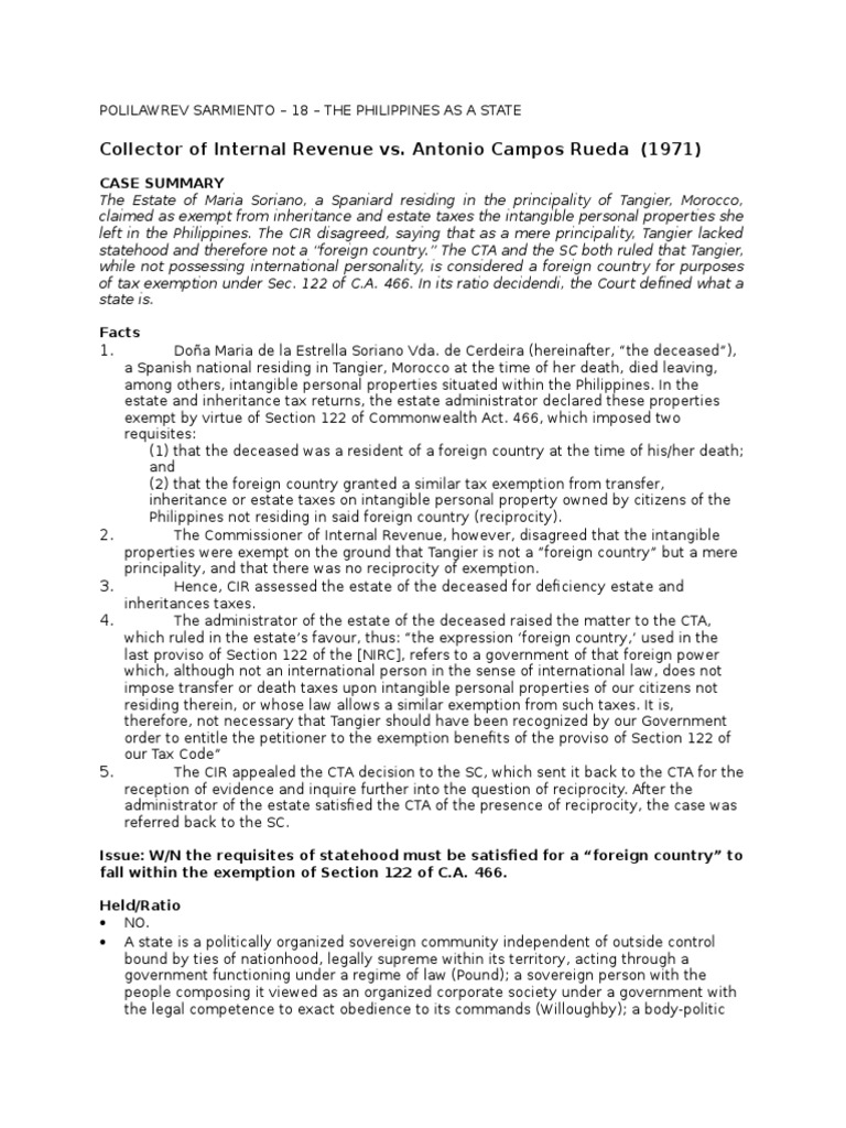 18 - Cir V Campos Rueda (Sebastian) | PDF | Inheritance Tax | Sovereignty