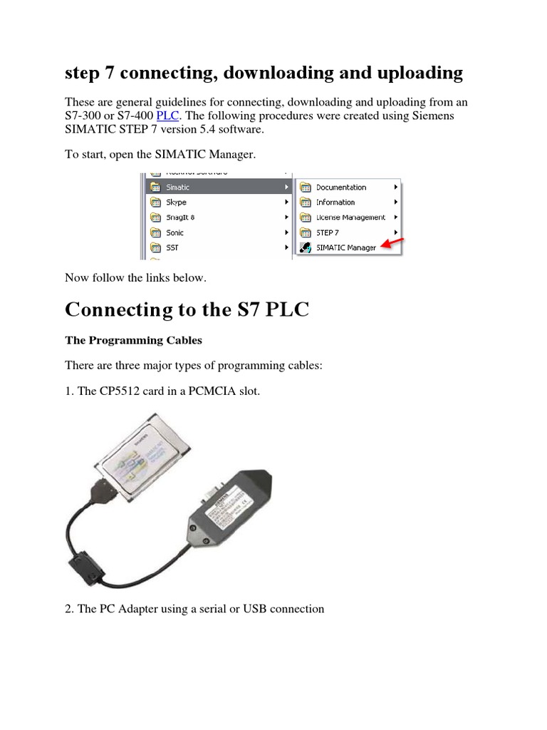 Simatic Manager Step7 Connect And Backup Pdf Ethernet Computer