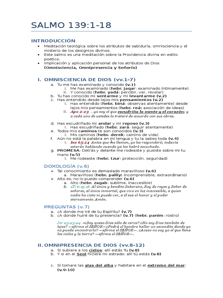 Salmo 139:1-18 | PDF | Salmos | Dios
