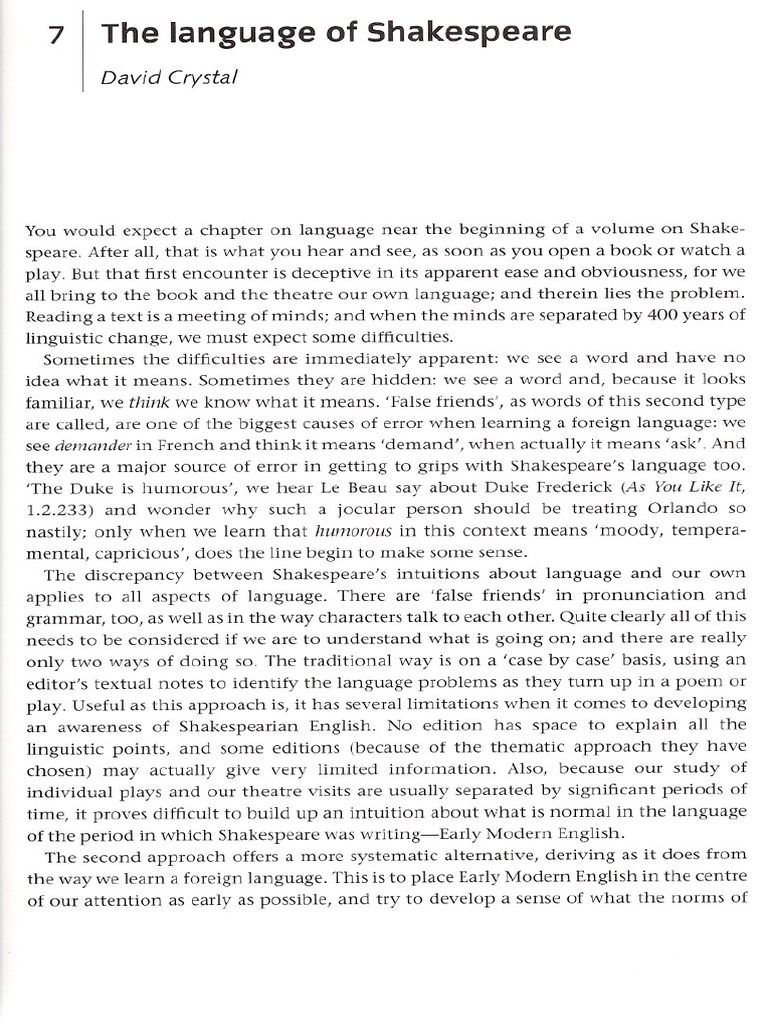 Shakespeare's Language | PDF | Thou | English Language