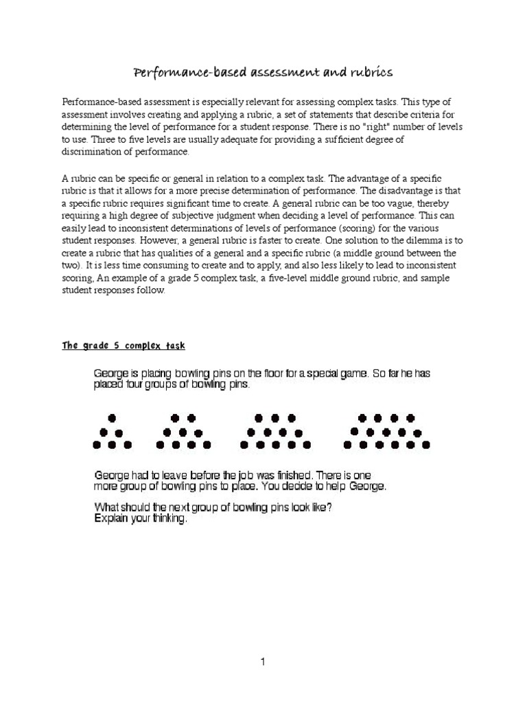 Performance-Based Assessment and Rubrics | PDF | Rubric (Academic ...