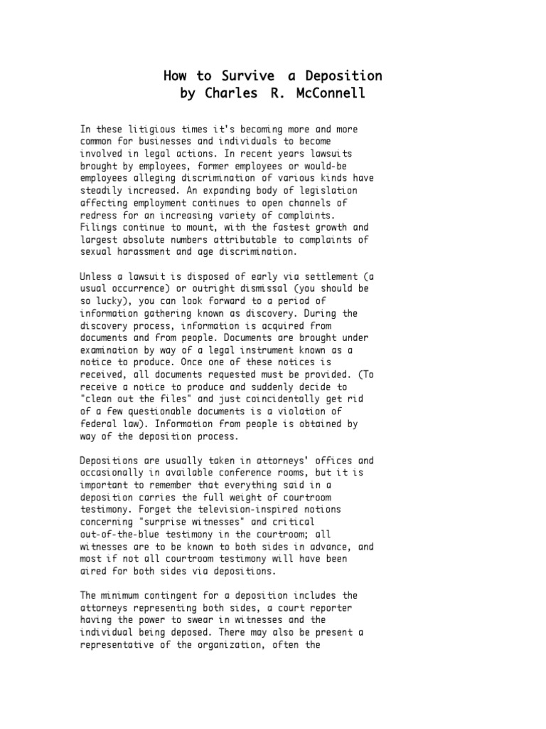 Deposition | PDF | Deposition (Law) | Discovery (Law)