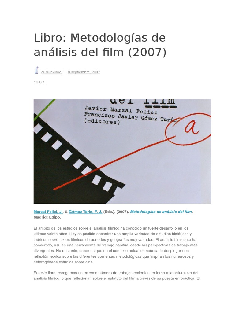 Metodologías de Análisis Fílmico | PDF | Cine | Science