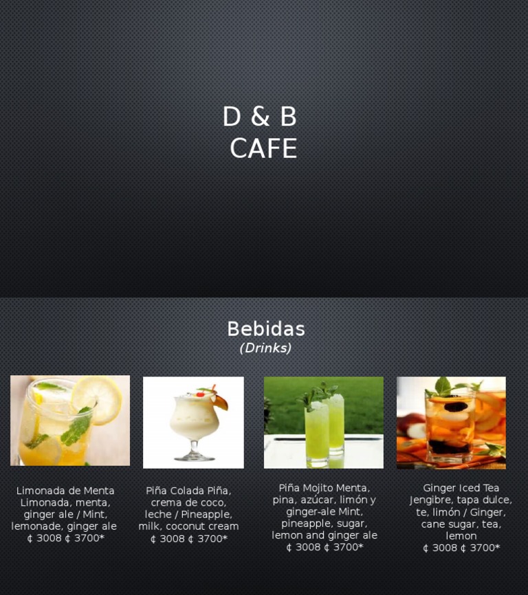 D & B Cafe Drink Menu Options | PDF