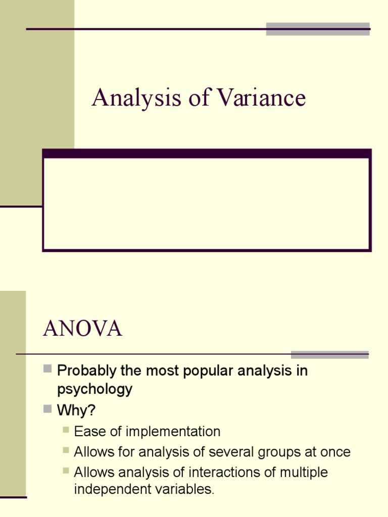 Anova Slides Presentation | PDF | Analysis Of Variance | Errors And Residuals