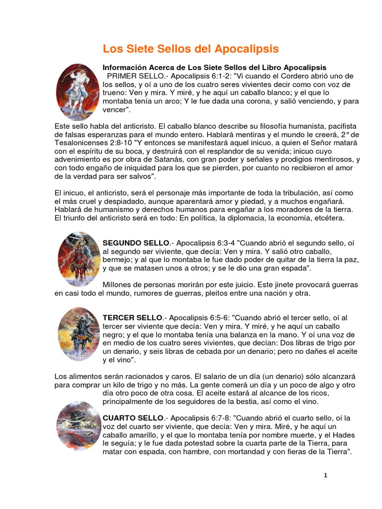 Los Siete Sellos del Apocalipsis | PDF | Libro de revelación | antecristo